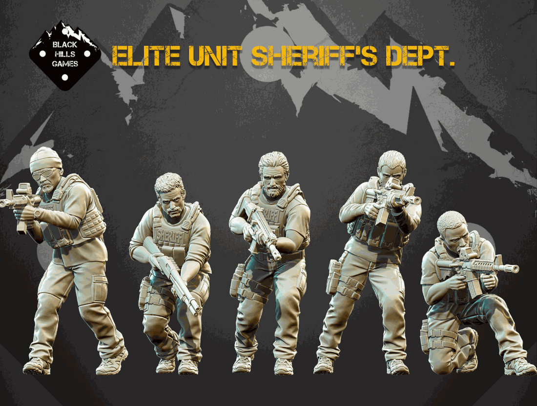 28mm Modern Elite Unit Sheriffs Dept Models for Miniature Games ...