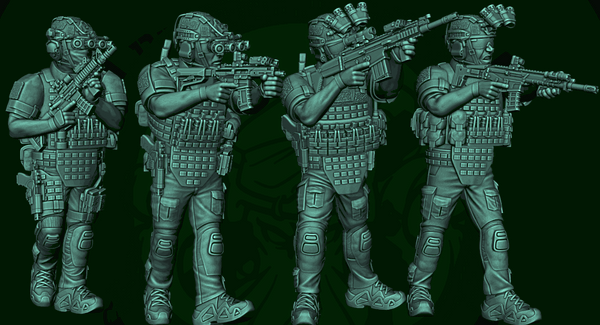28mm Modern North American 4 Figure Resin Model Set – Special Artizan ...
