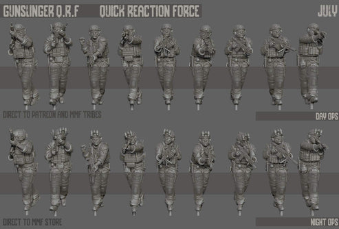 28mm Modern GUNSLINGER: United States QRF Squad Night Ops Model ...