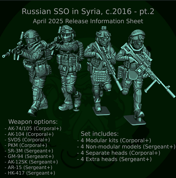28mm Modern Russian 28mm SSO Figures in Syria - 4 Pack Resin Models ...