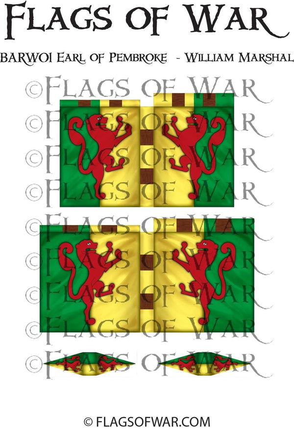 BARW01 EARL OF PEMBROKE - William Marshal 28mm Flag for Barons' War ...